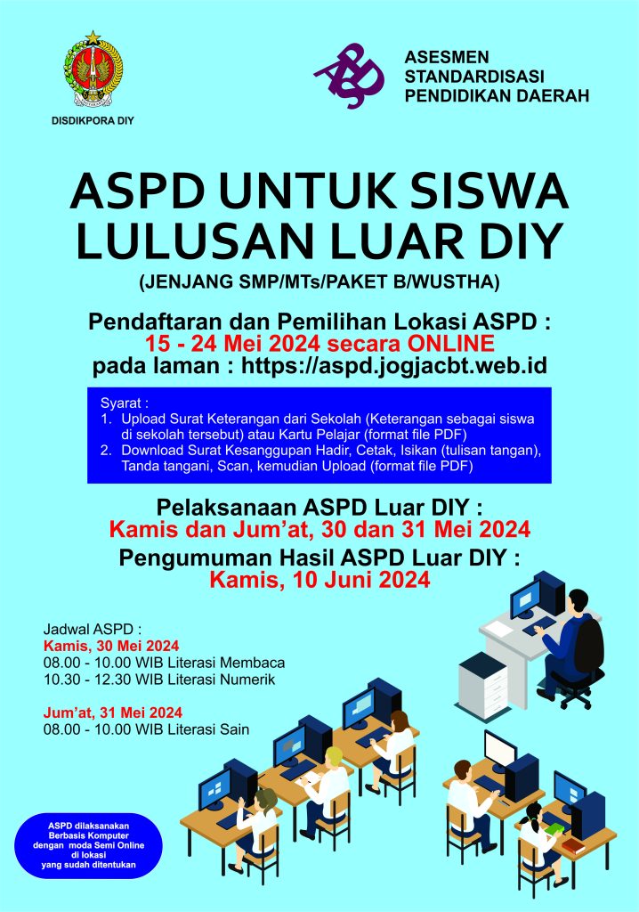 Asesmen Standardisasi Pendidikan Daerah (ASPD) untuk siswa lulusan dari luar DIY (Jenjang SMP ...